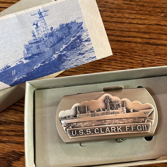 United States Navy | Accessories | Vintage Uss Clark Ffgii Ship Metal ...